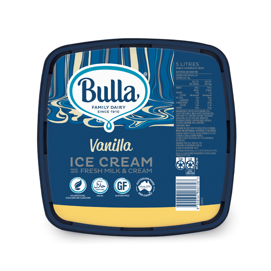 Bulla Ice Cream Vanilla 10L | Bulla Foodservice Bulla Ice Cream Vanilla 10L | Bulla Foodservice