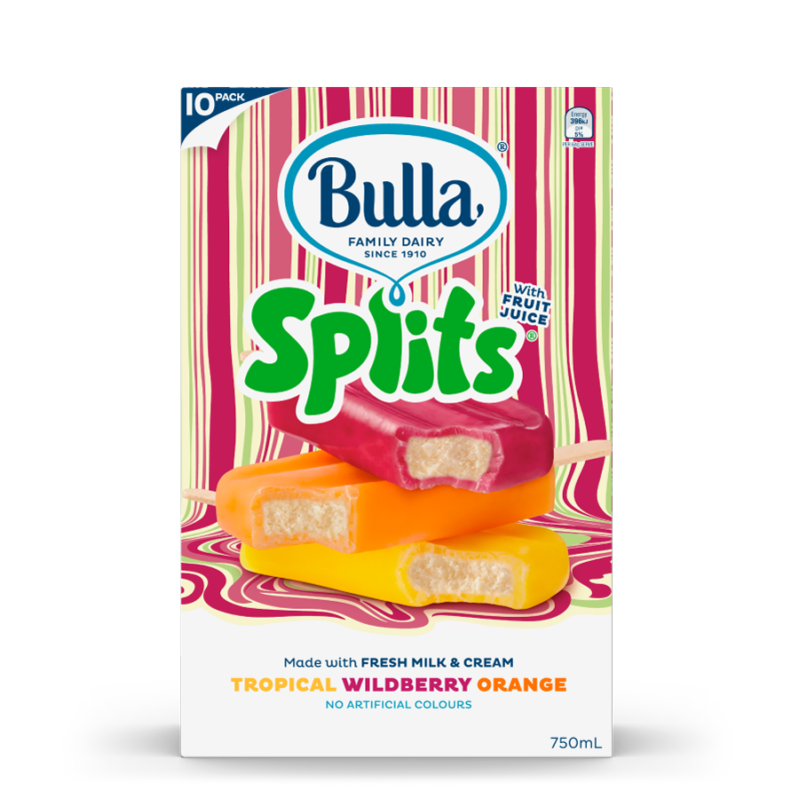 Bulla Splits Tropical Wildberry Orange 10 Pack | Bulla Foodservice