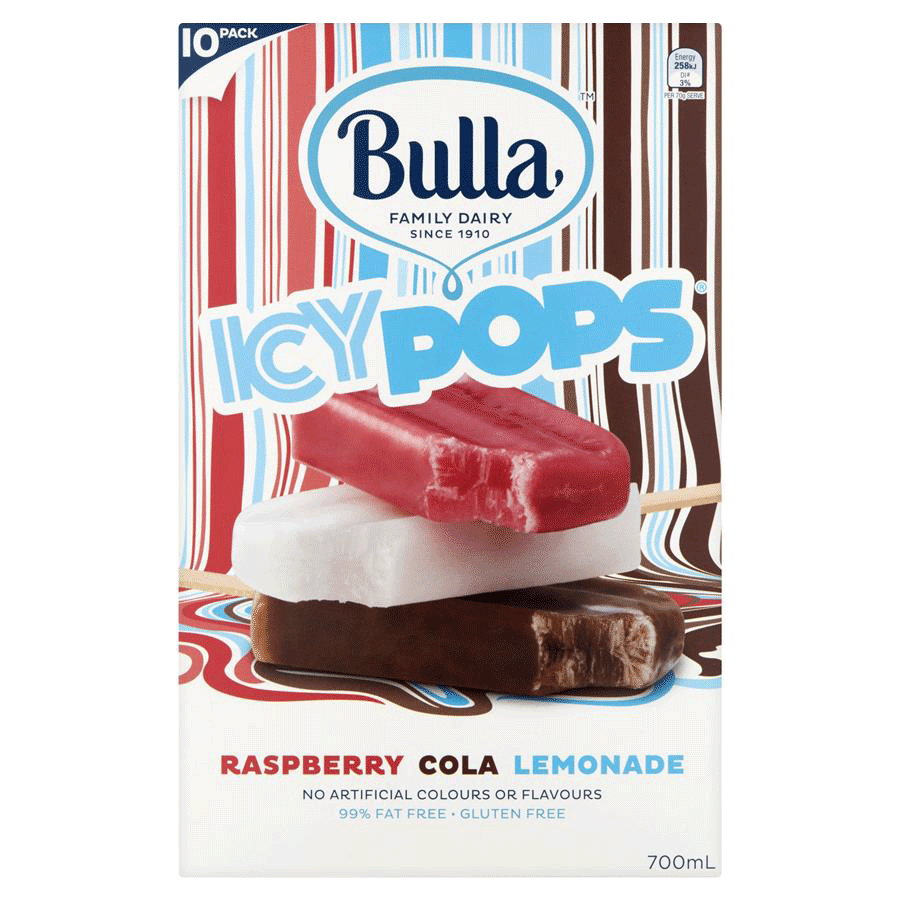 Bulla Icy Pops Raspberry Cola Lemonade 10 Pack | Bulla Foodservice