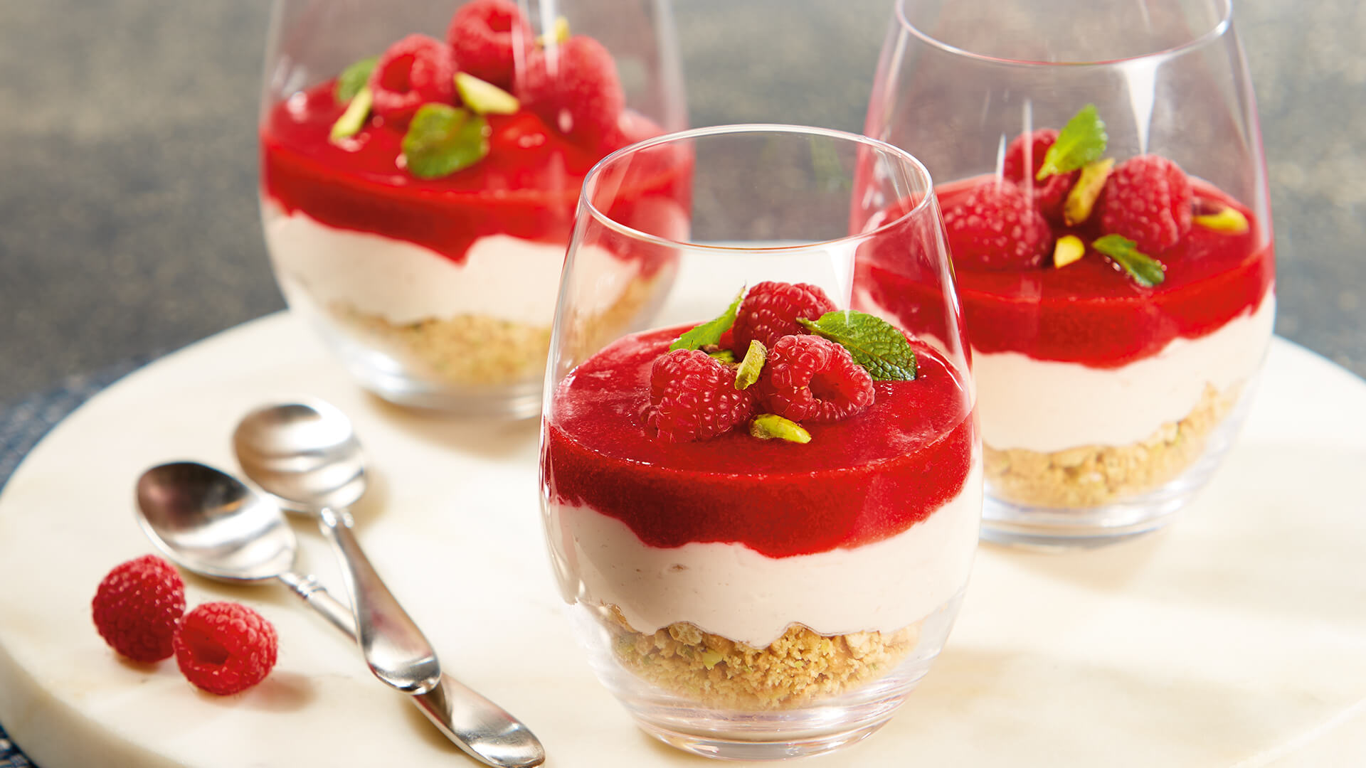 raspberry rosewater mousse with raspberry sauce | Bulla Foodservice