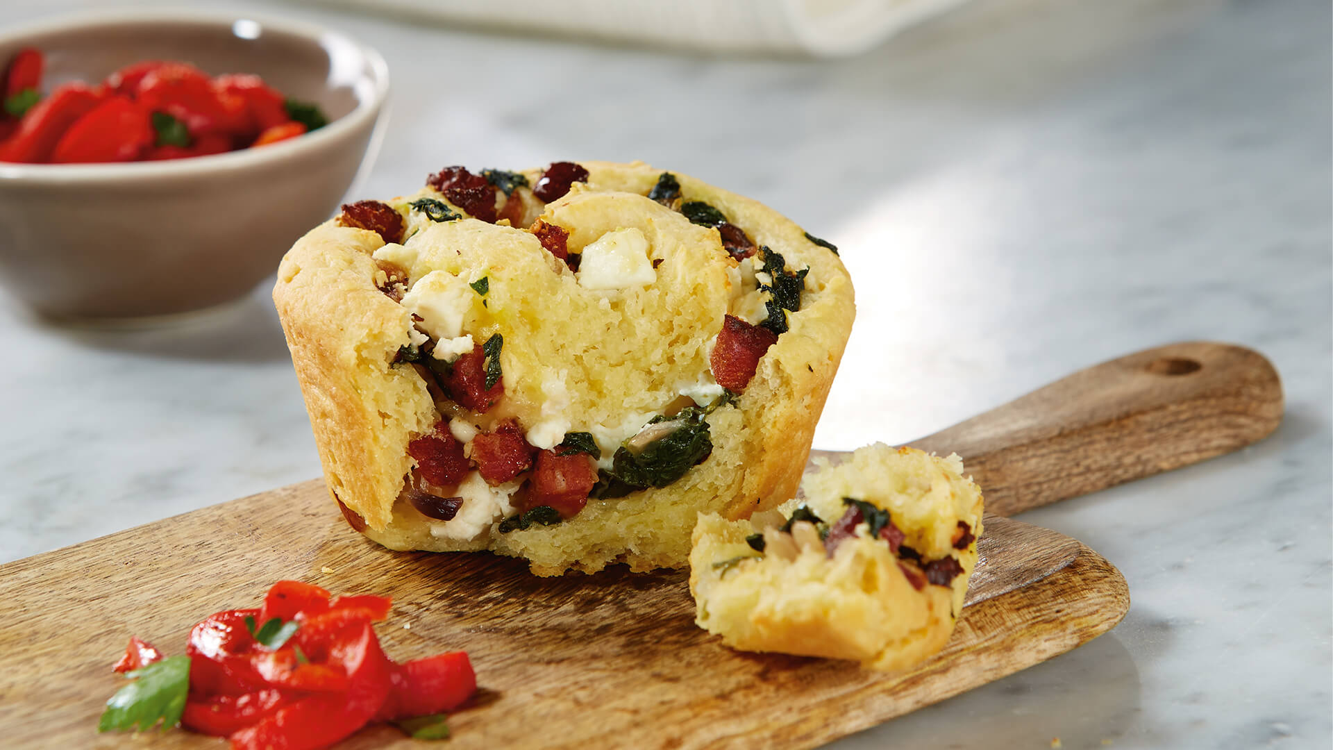 sour cream scrolls with feta & chorizo | Bulla Foodservice